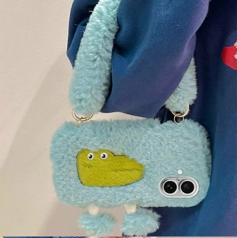 Вышитый поросенок для Apple 17promax чехол сумка Huawei Mate70 плюшевый телефон защитный чехол
