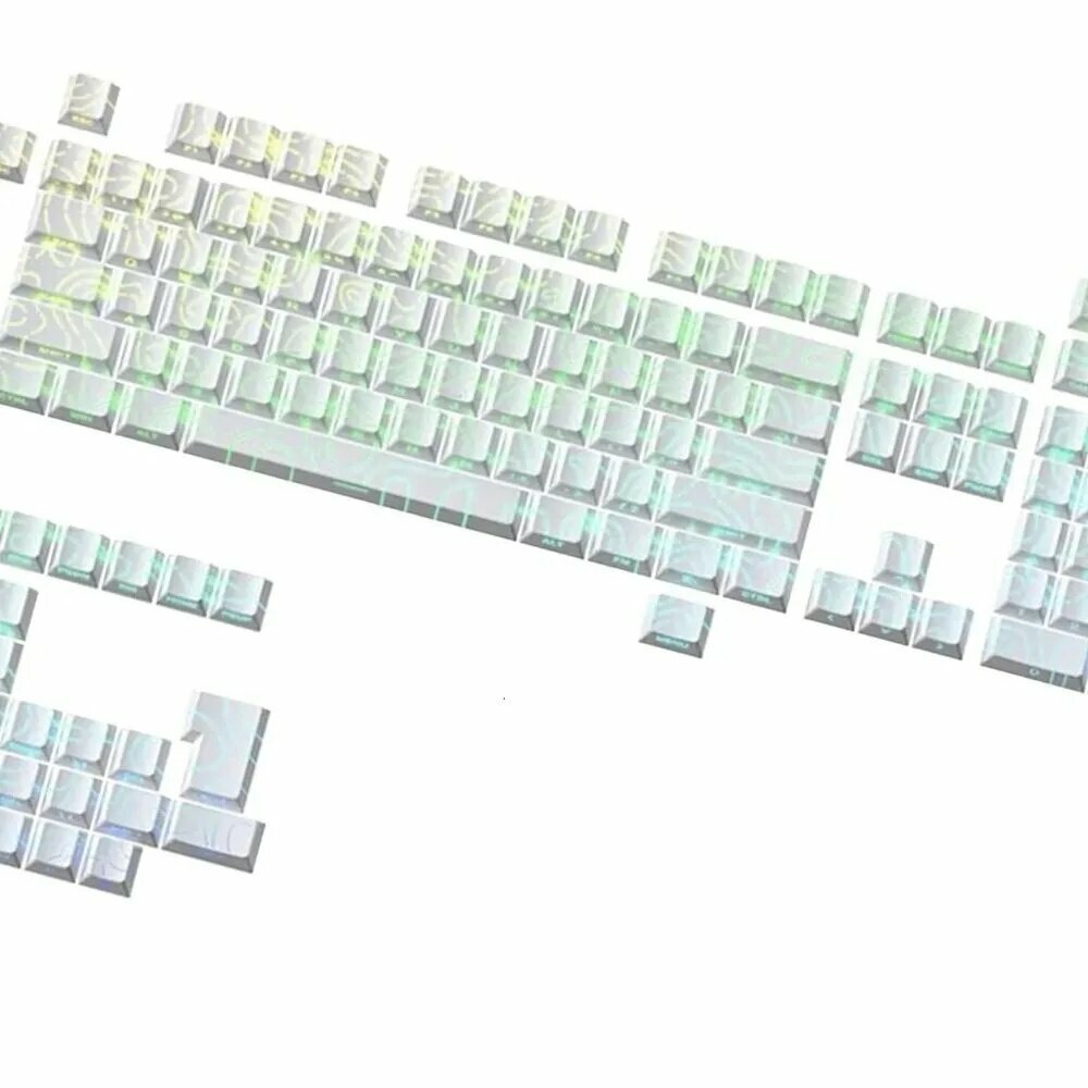 Термостойкие PBT кейкапы с градиентом и топографией, Белый