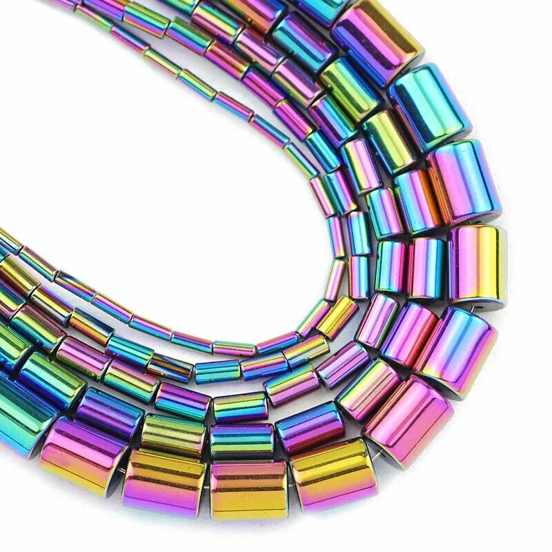 Бусины из гематита и натурального камня золотого цвета 4/6/8 мм 6x4mm 60pcs, Multicolored Color