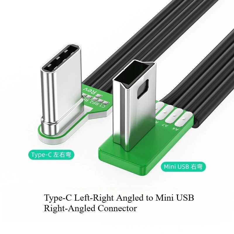 Кабель Type-C - Mini USB 200cm, черный, type-c2 Right