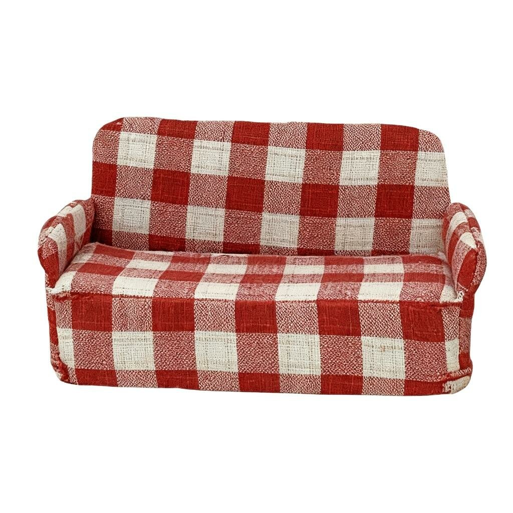 Диван для кукольного домика, красный