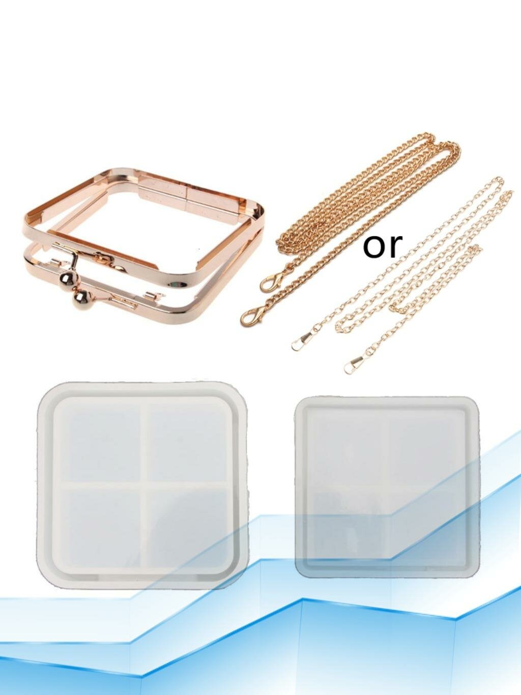 Силиконовая форма для эпоксидной смолы «Квадратные сумки», B