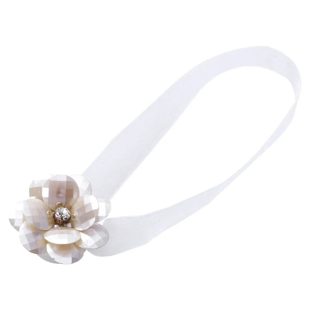 Белый магнитный подхват для штор с цветочной крышкой и лентой для дома и офиса