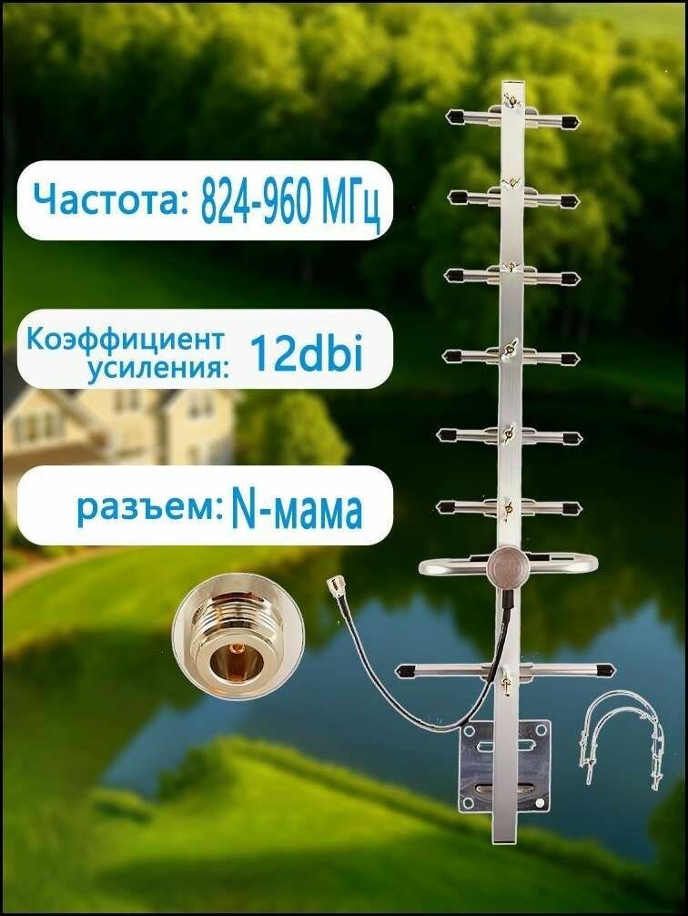 Направленная антенна Yagi, 12 дБи, 868 МГц для гелиевого (HNT) майнинга LoRaWAN, совместимая с: RAK, Heltec, SenseCAP, креплением антенны Bobcat