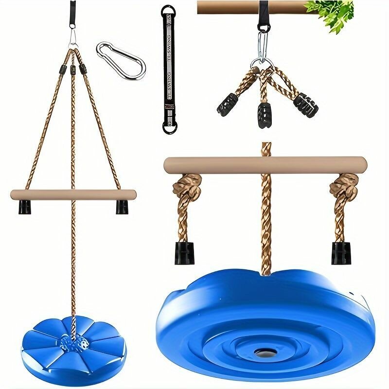 Детский спортивный комплекс: круглые качели 3 в 1, тарзанка, зиплайн, ниндзя-трек, слаклайн, турник для улицы