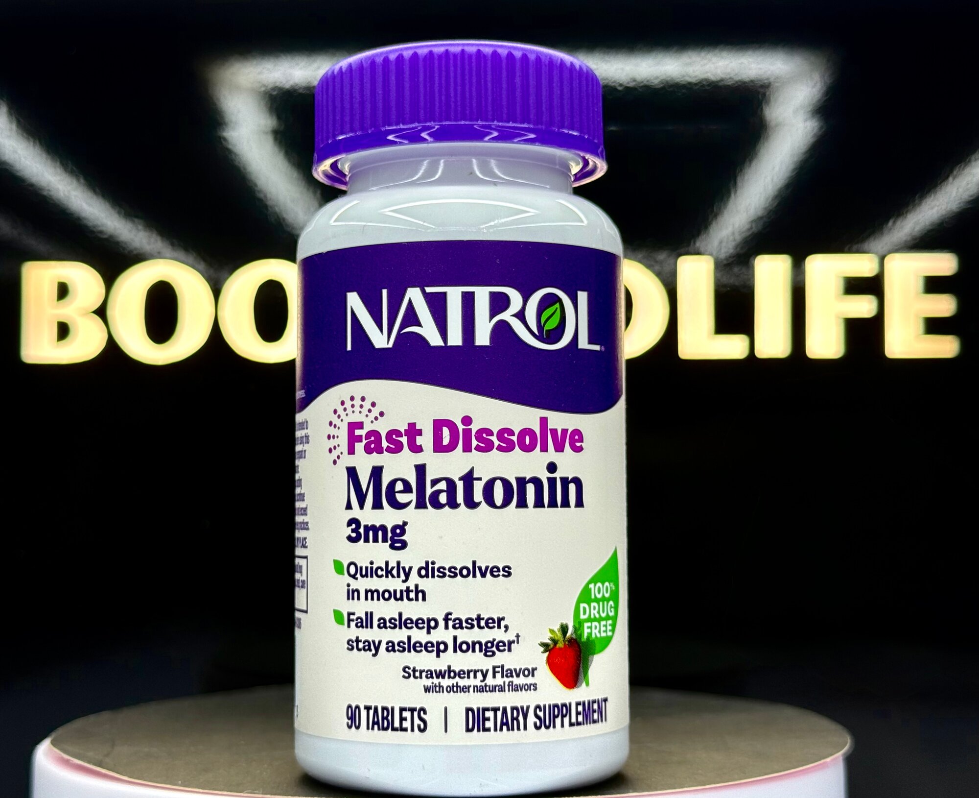 Мелатонин 3 мг от Natrol Естественное Восстановление Режима Сна и Улучшение Самочувствия, 90 таблеток