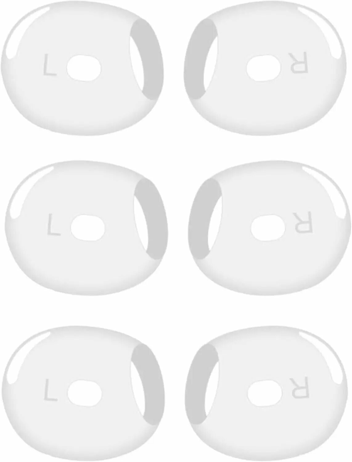 3 пары силиконовых амбушюр XRHYY для AirPods 4 White