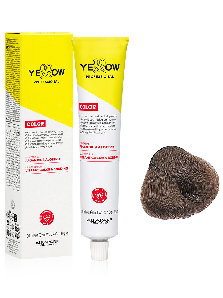Краска для волос перманентная профессиональная YE COLOR 7.13 (средний пепельно-золотистый блонд), 100 мл 29318