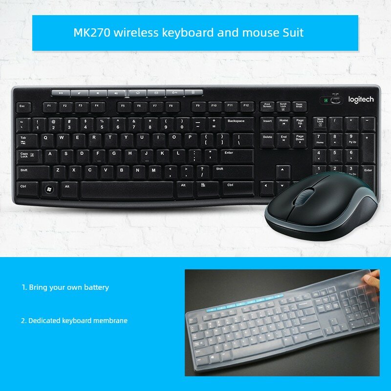 Logitech MK270 беспроводной комплект клавиатура-мышь с клавиатурной наклейкой
