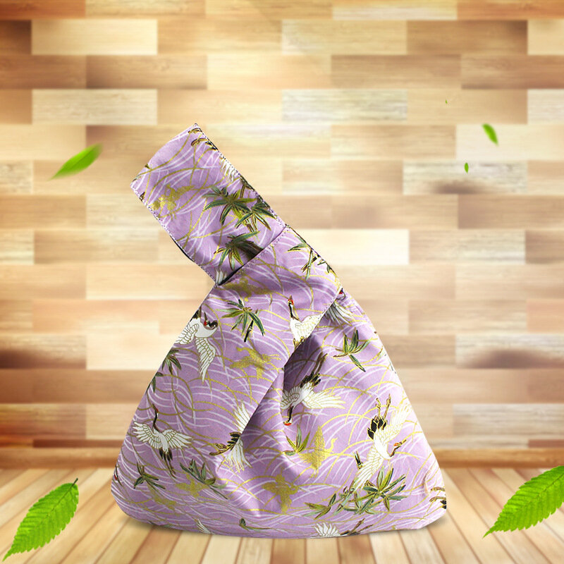 [Qian Li] Сумка для одежды в японском стиле сумка для хранения с вышивкой, винтажный Кошелек для монет ручной работы в