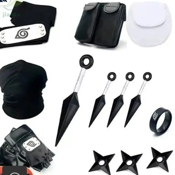 Набор аксессуаров для косплея Наруто, повязка на голову, кунаи, перчатки, кольцо, для мальчиков