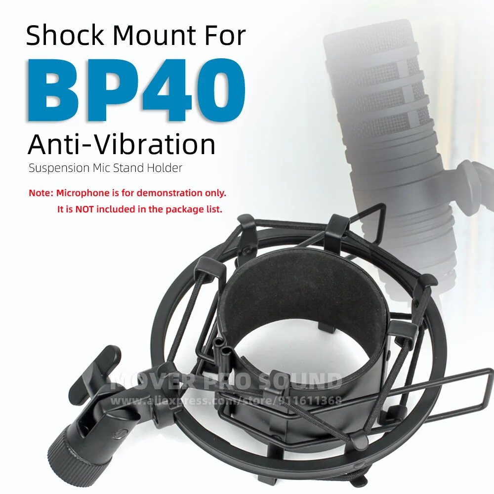 Противоударный держатель для микрофона с подвеской, совместимый с AUDIO TECHNICA BP 40, амортизирующее крепление для микрофона, антивибрационная подставка-паук
