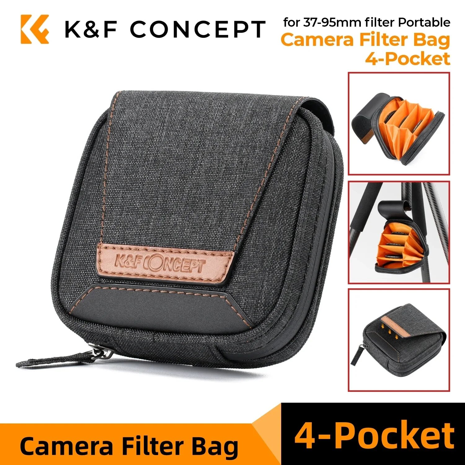 Чехол для фильтров K&F CONCEPT 4 в 1 до 95 мм