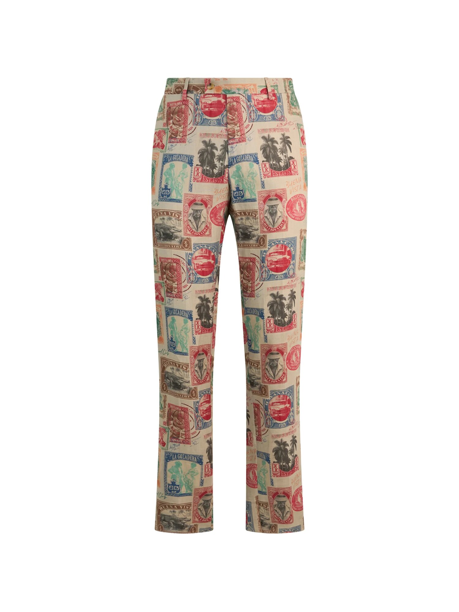 Брюки Printed linen trousers