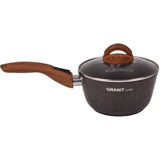 Ковш Kukmara "Granit Ultra" 1,5л, с носиком, со съемной ручкой, со стекл. крышкой (кго0156а)