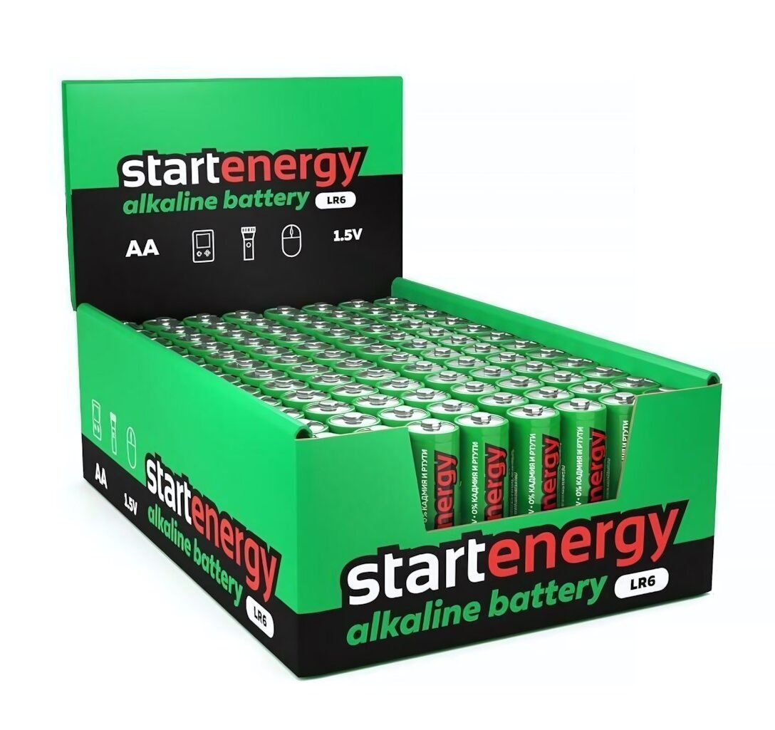 Батарейка алкалиновая Start Energy LR6 (AA) 1.5V, упаковка 4 штуки, для бытовых приборов и детских игрушек