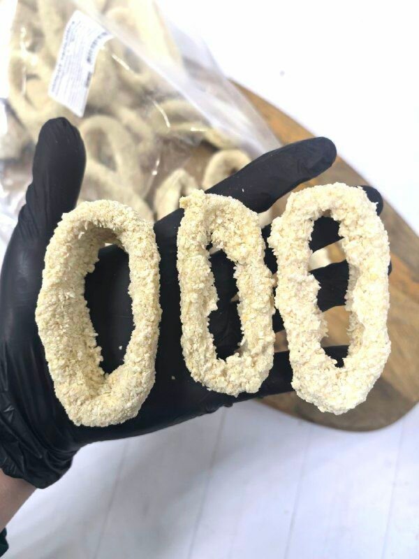 Кольца кальмара в панировке темпура. Упаковка 1кг.