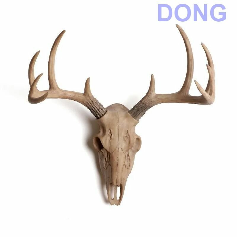 Декоративный оленьи череп с рогами настенное украшение для интерьера (3739 см)