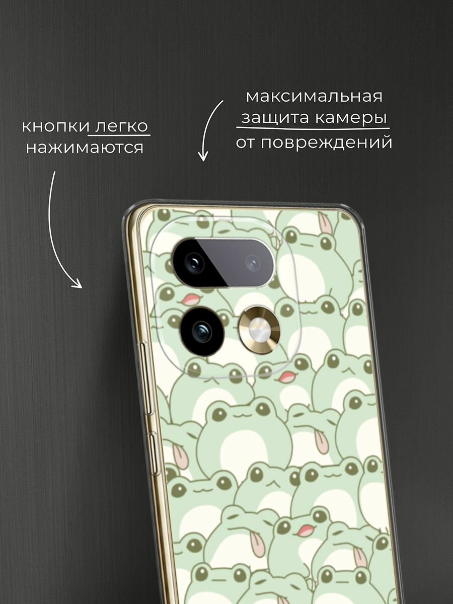 Чехол на Realme 16 Pro+ / Реалме 16 Про+ с принтом Море жабок — фото 1