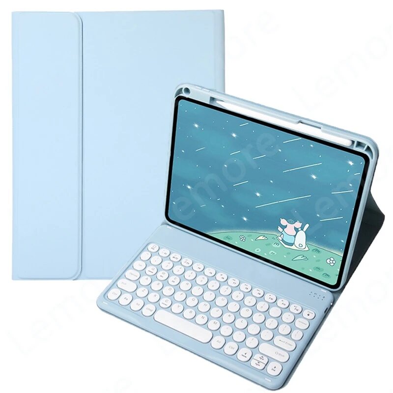 Чехол для Xiaomi Pad 8 Pro 11.2' со съемной клавиатурой из PU-кожи Russian, sky blue