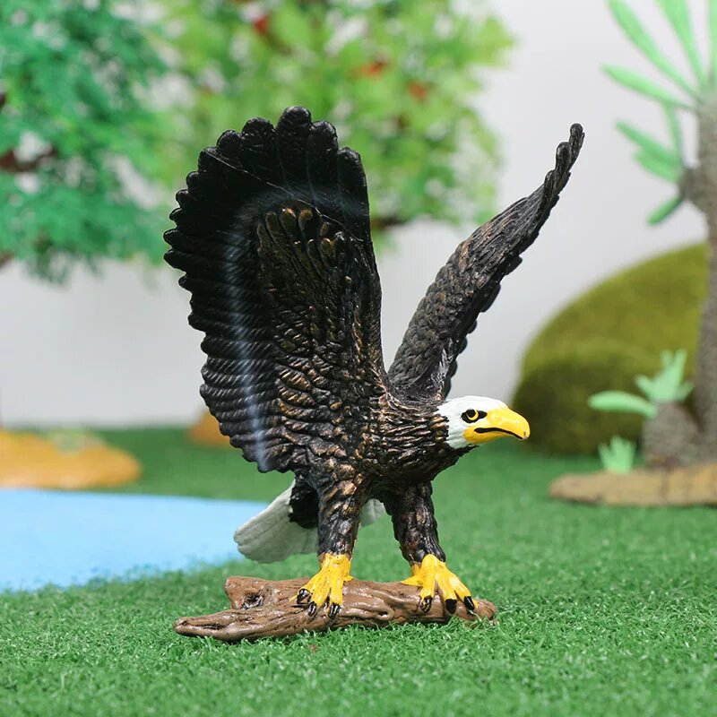 Искусственная фигурка белоголового орла, 8.5x9.5 см, величественная птичка-скульптура для домашней коллекции