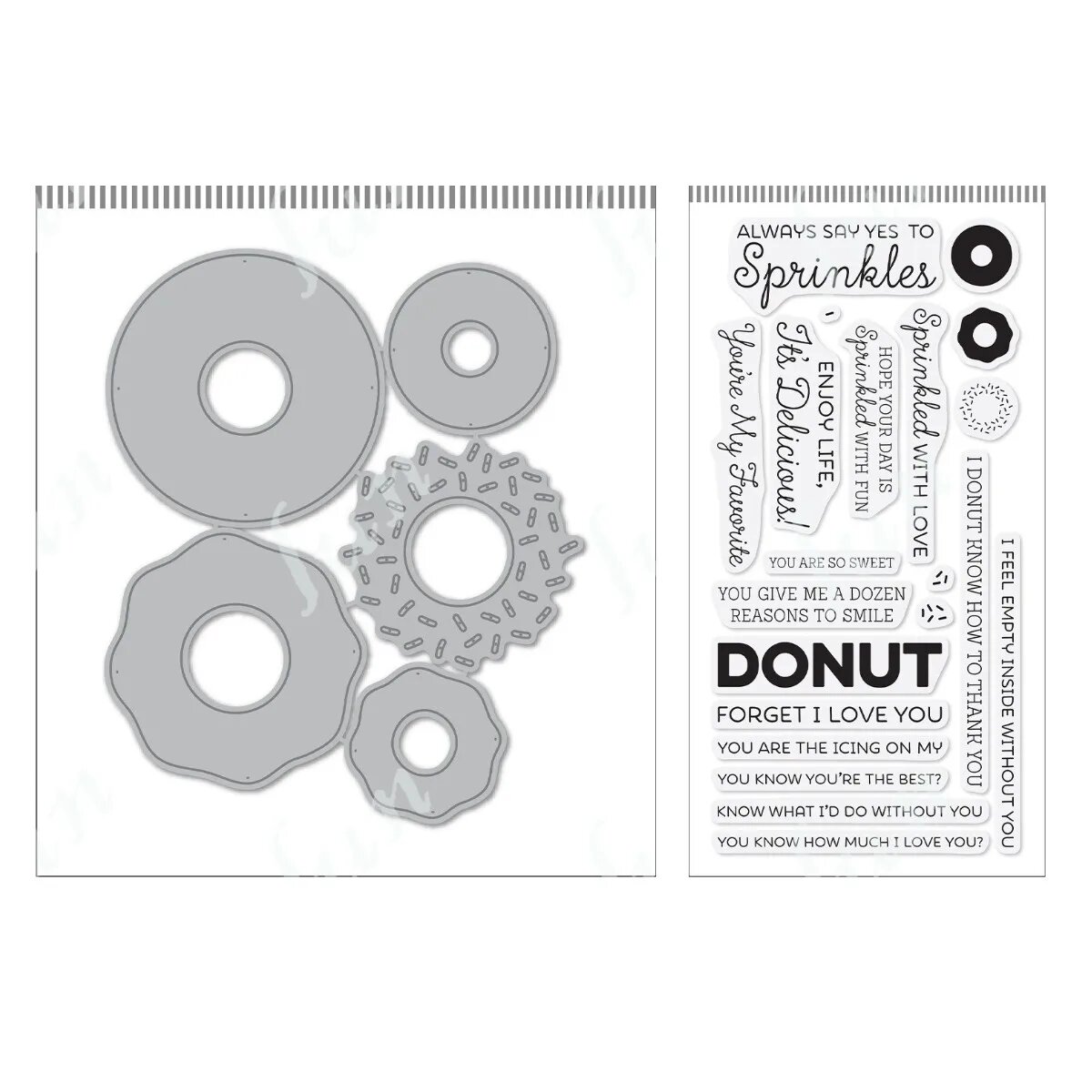 Штампы для скрапбукинга "Donut Sprinkles", серый, Z9427 A Set-2