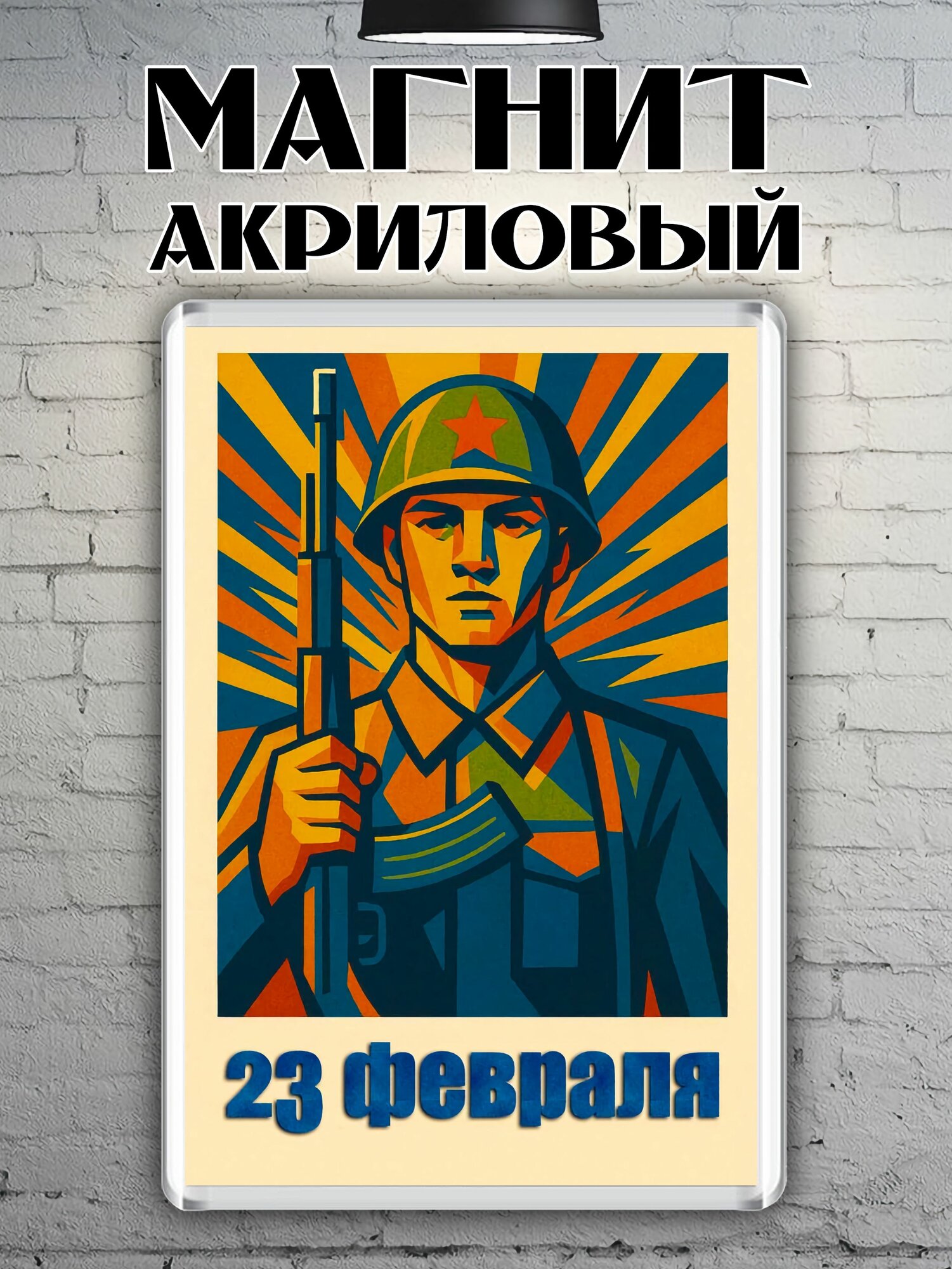 Магнит на холодильник "23 февраля"
