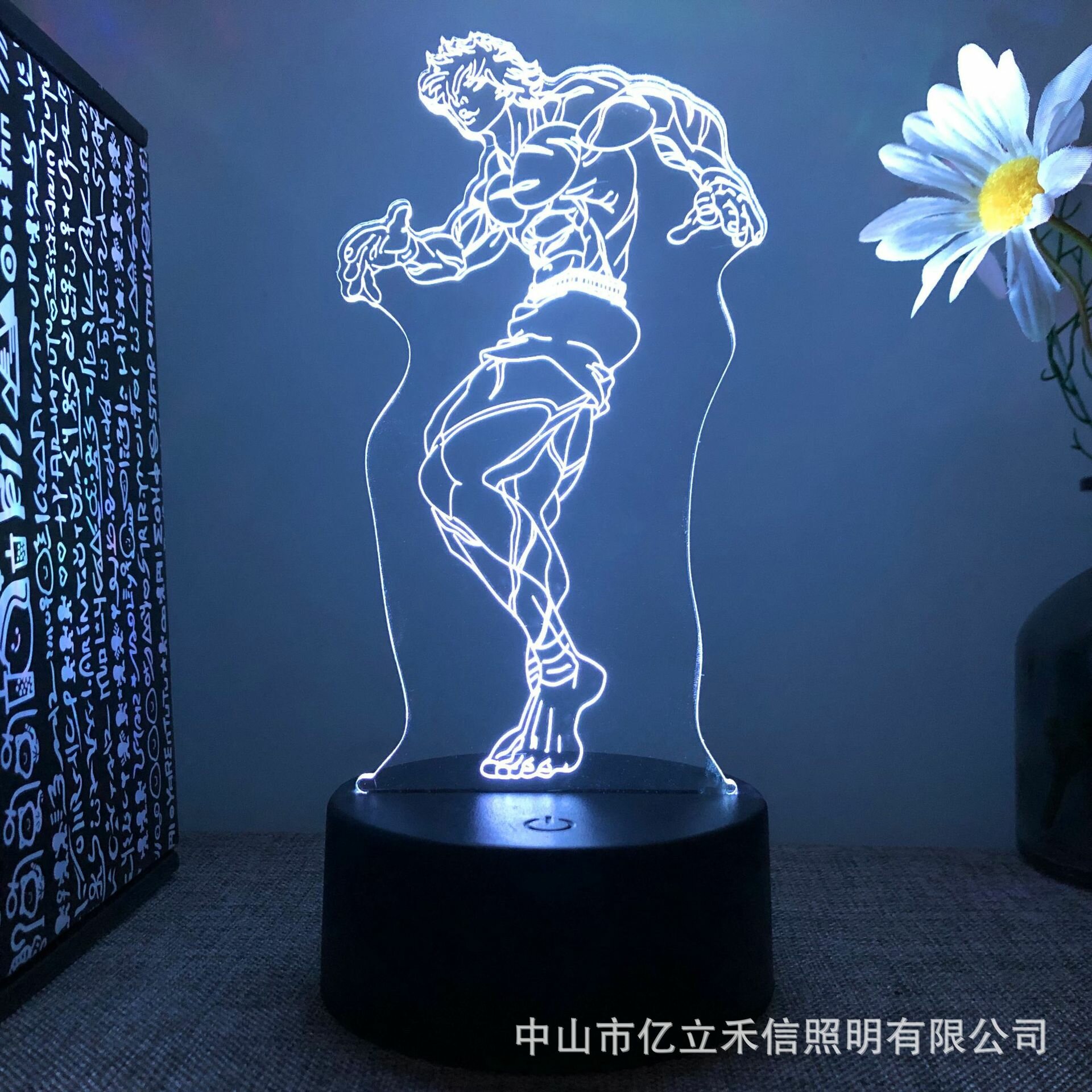 3D ночник с кракл-паттерном, USB-подключением и сенсорным управлением, 7-цветной светодиодный ночник для прикроватной