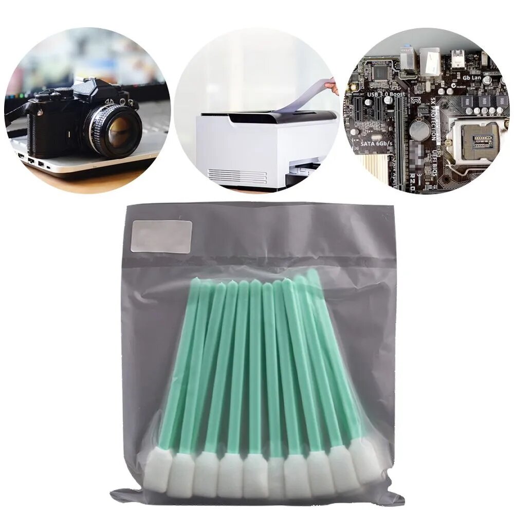 50 шт. тампоны для чистки печатающих головок Epson, Roland, Mimaki, Mutoh (губка 128 15.6 мм)