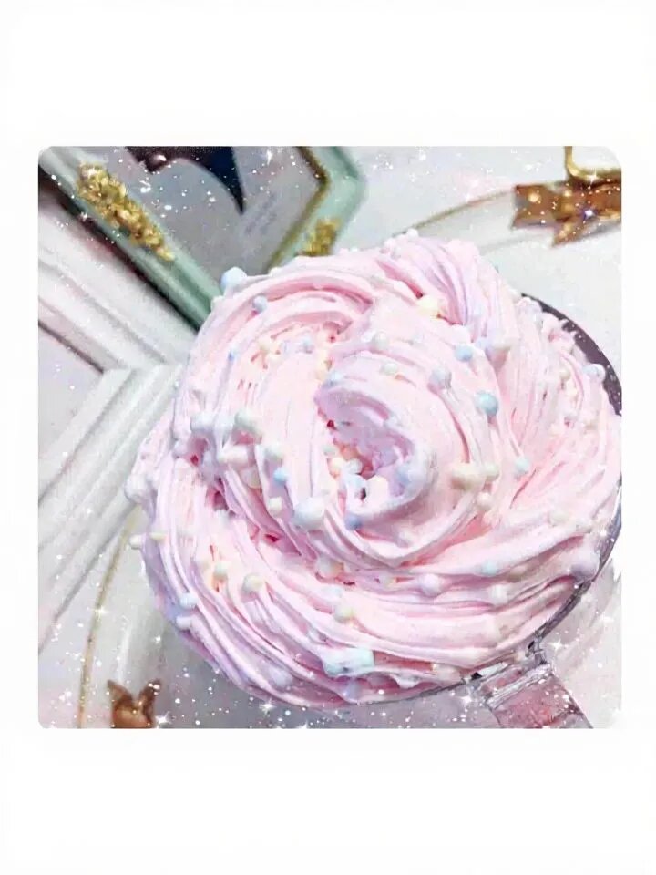 Розовый слайм 350г, фруктовый, мака-клубника, антистресс.