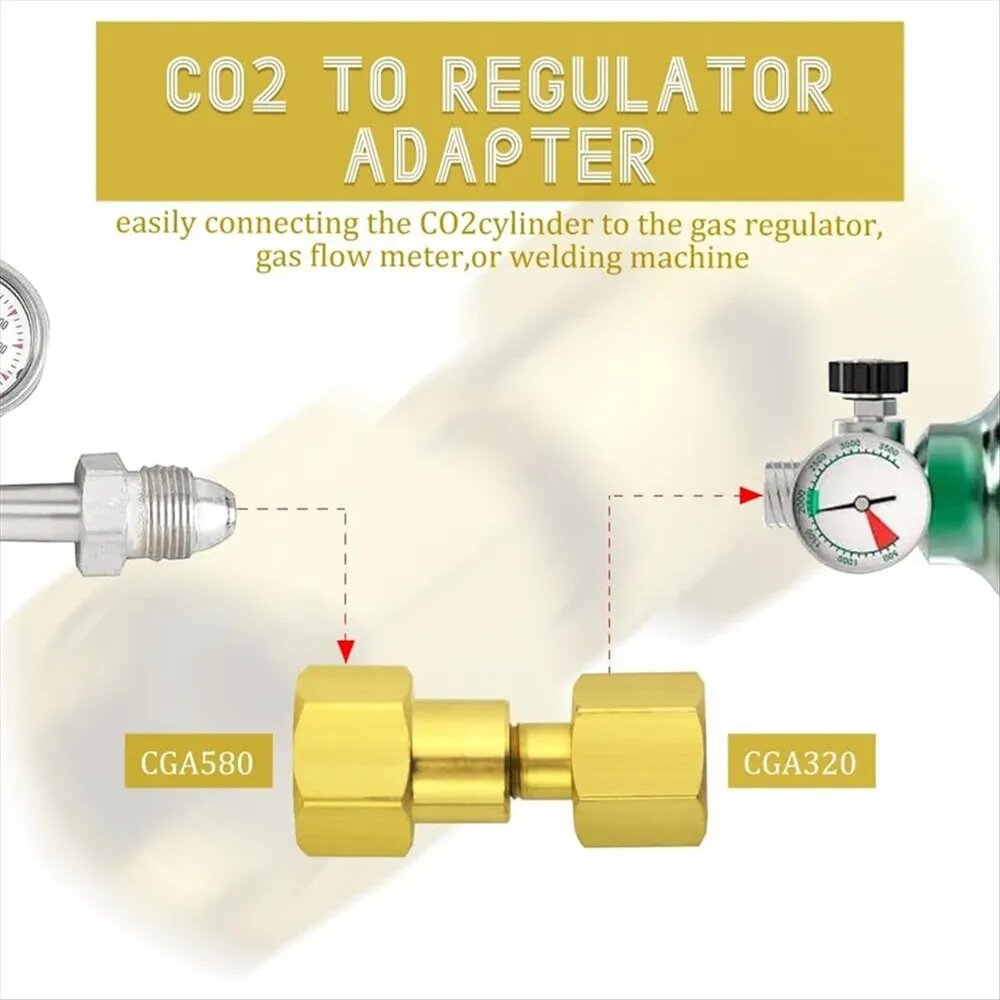 Адаптер CGA-320 - CGA-580 для CO2, Аргона, Азота, Универсальный — фото 1
