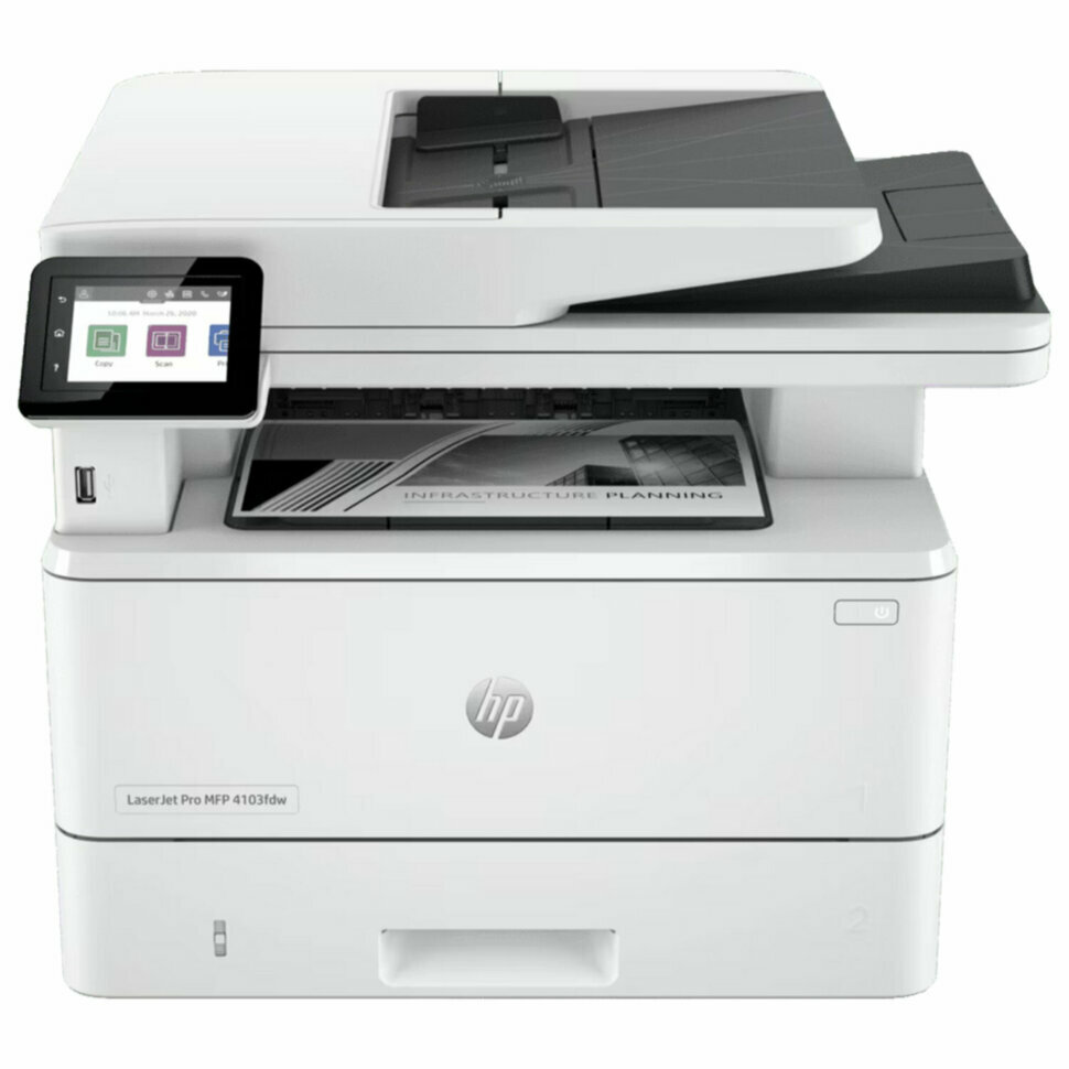 МФУ лазерное HP LaserJet Pro 4103fdw "4 в 1" А4, 40 стр./мин, 80000 стр./мес дуплекс, ДАПД, Wi-Fi, сетевая карта, 2Z629A, 354951