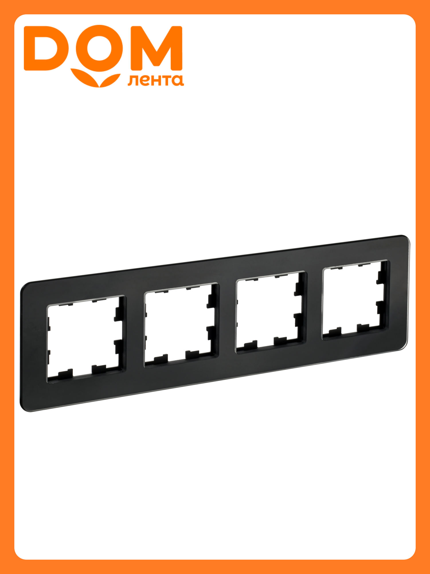 Рамка IEK Brite 4-местная РУ-4-2-Бр стекло черная RE