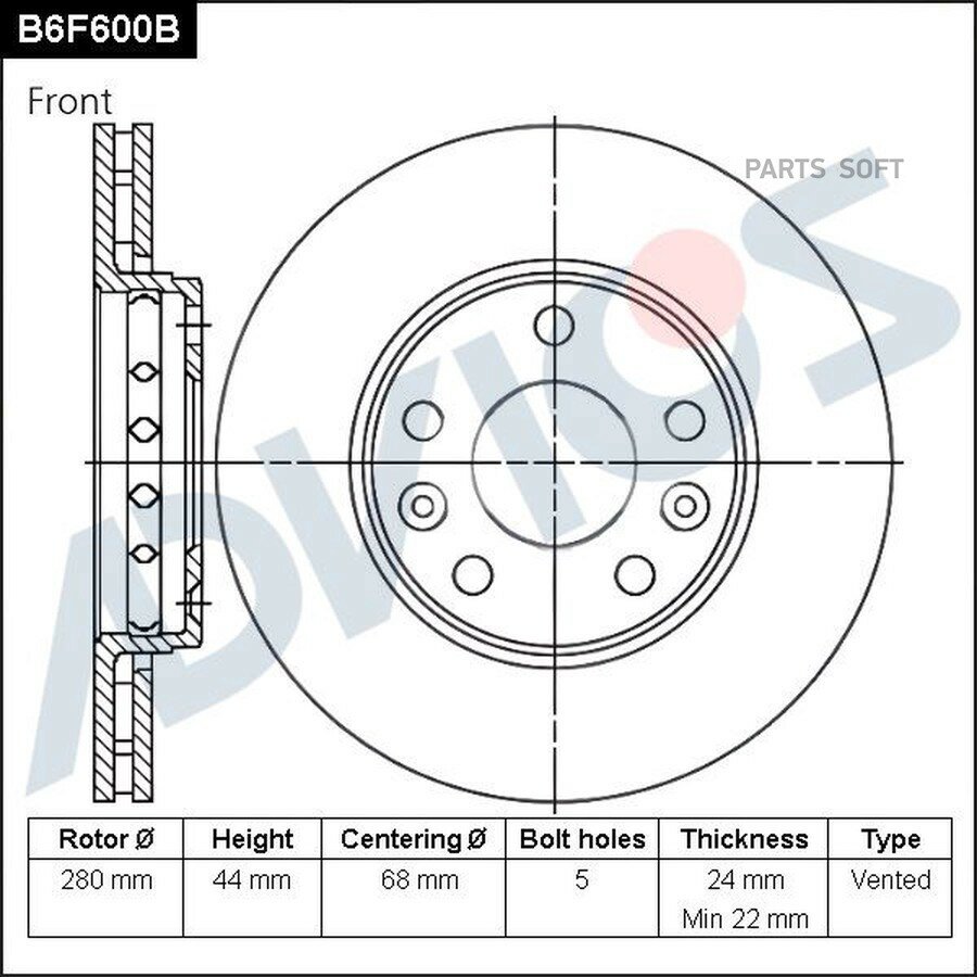 Автокомпонент B6F600B B6F600B ADVICS от официального дистрибьютора, ADVICS, артикул B6F600B