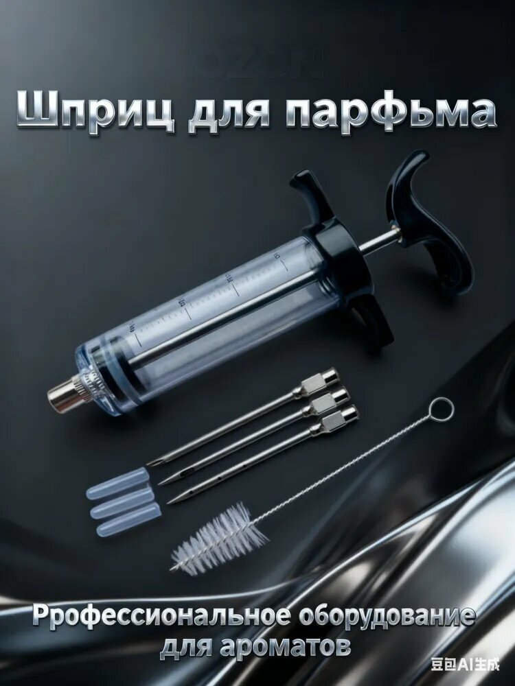 Шприц для парфюмерии 1 шт 30 мл + игла 3 шт+кисть1 шт
