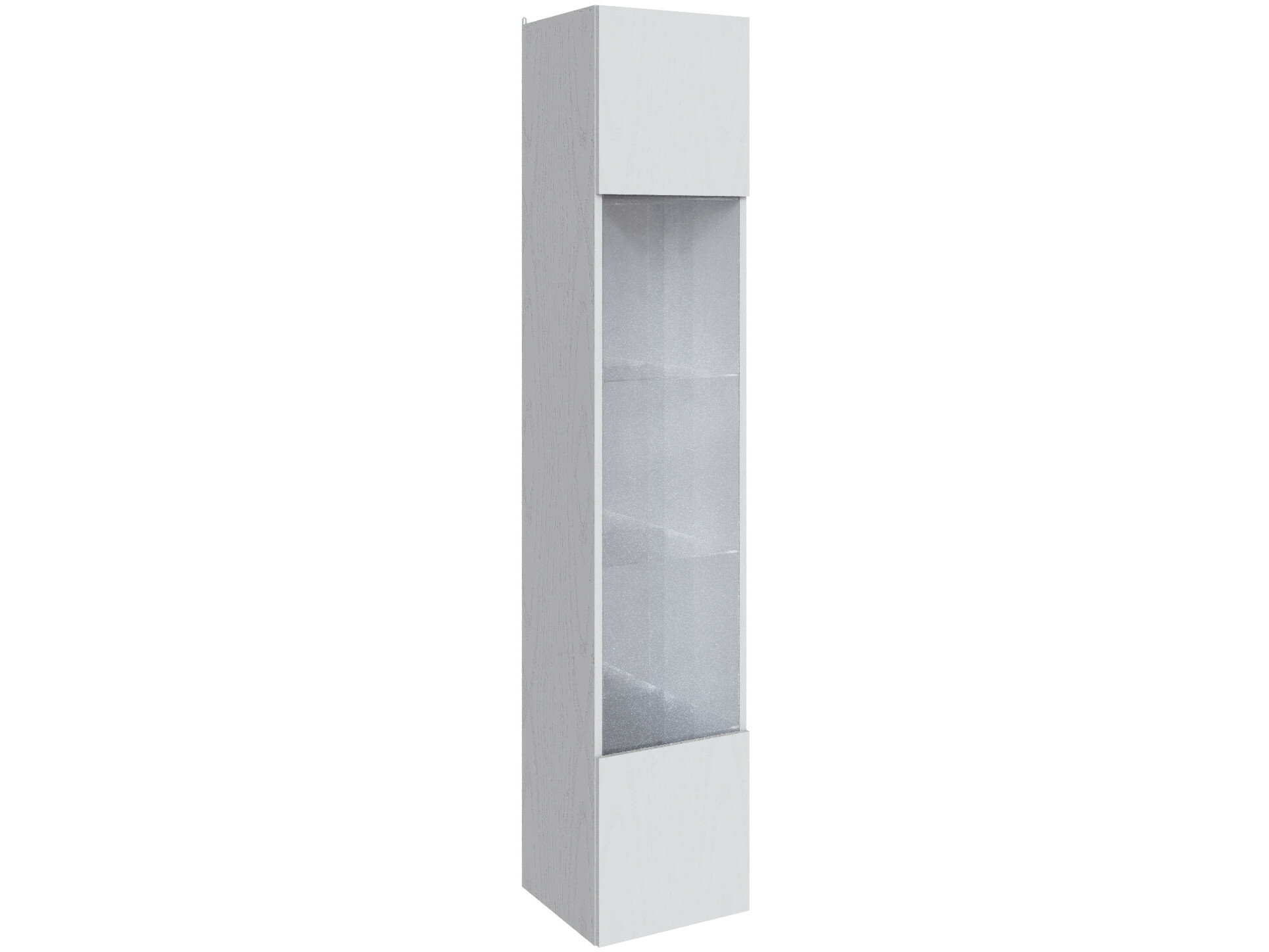 Шкаф навесной для гостиной (0,35), со стеклянными фасадами, Белый