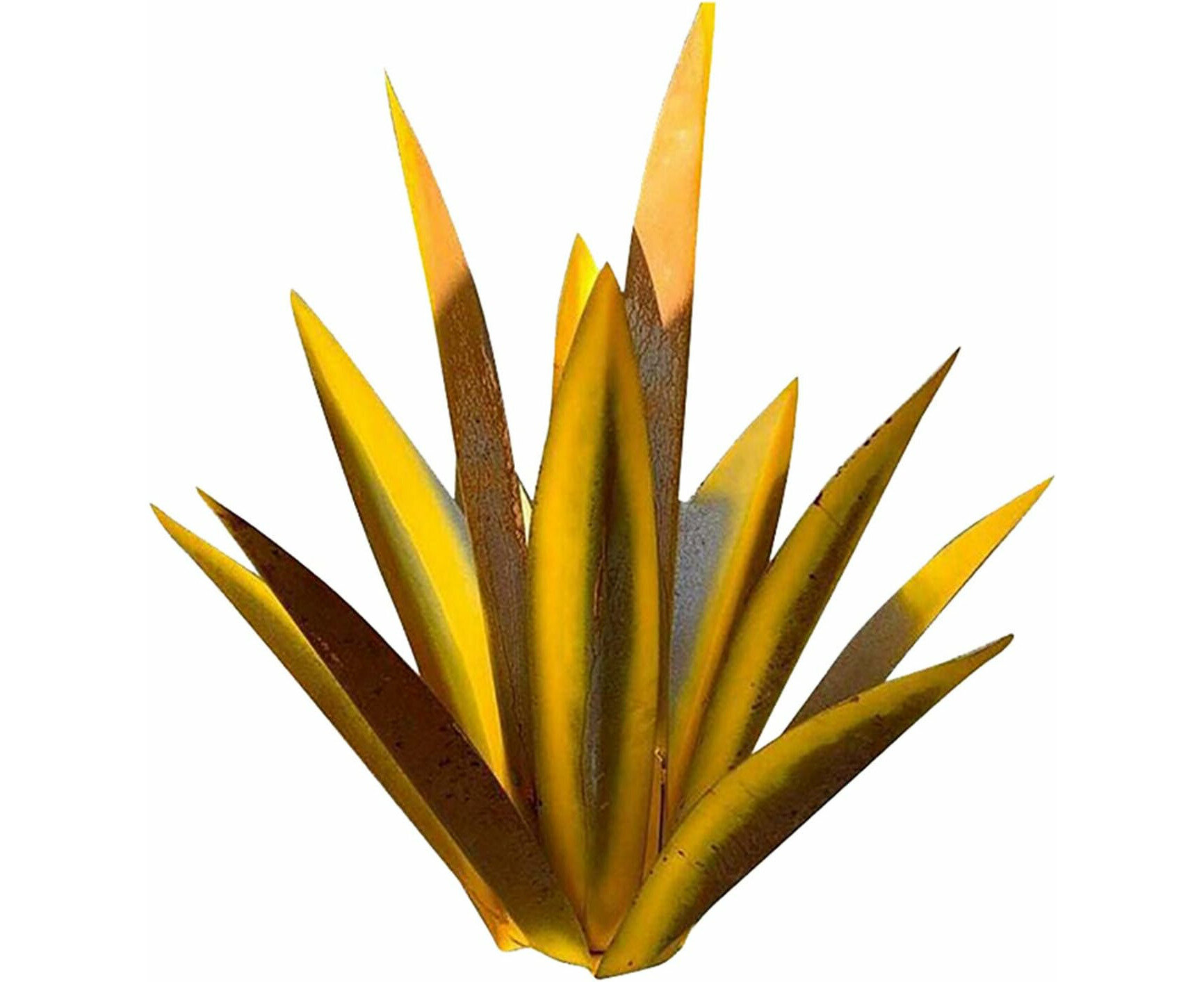Скульптура для сада из металла Agave золотого цвета 27 см, орнамент для сада из металла, скульптура из старинного металла, статуя для старинного сада