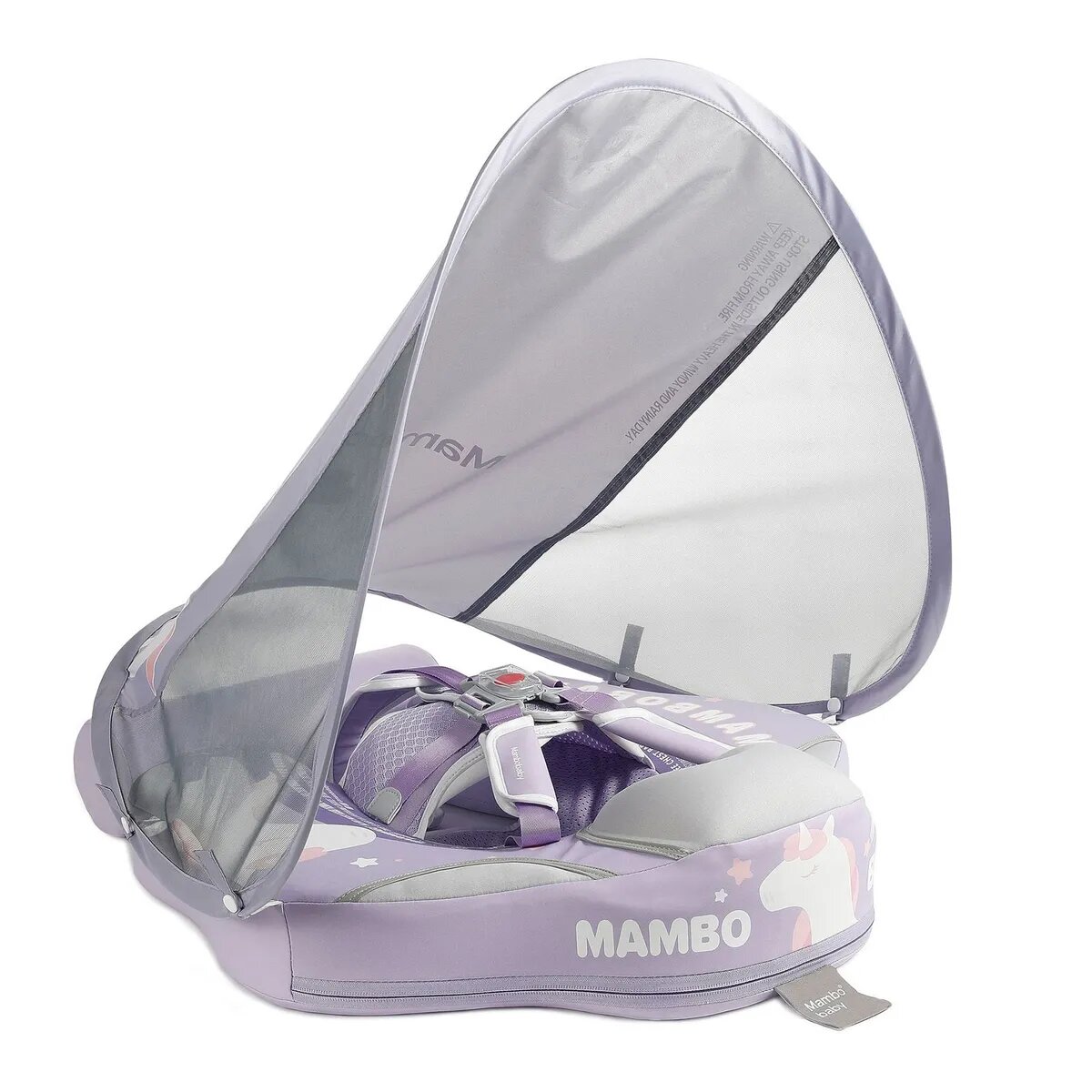 Круг для плавания Mambobaby Baby, детский тренажер для плавания/Подходит для мальчиков и девочек в возрасте от 3 до 24 месяцев с солнцезащитным козырьком.