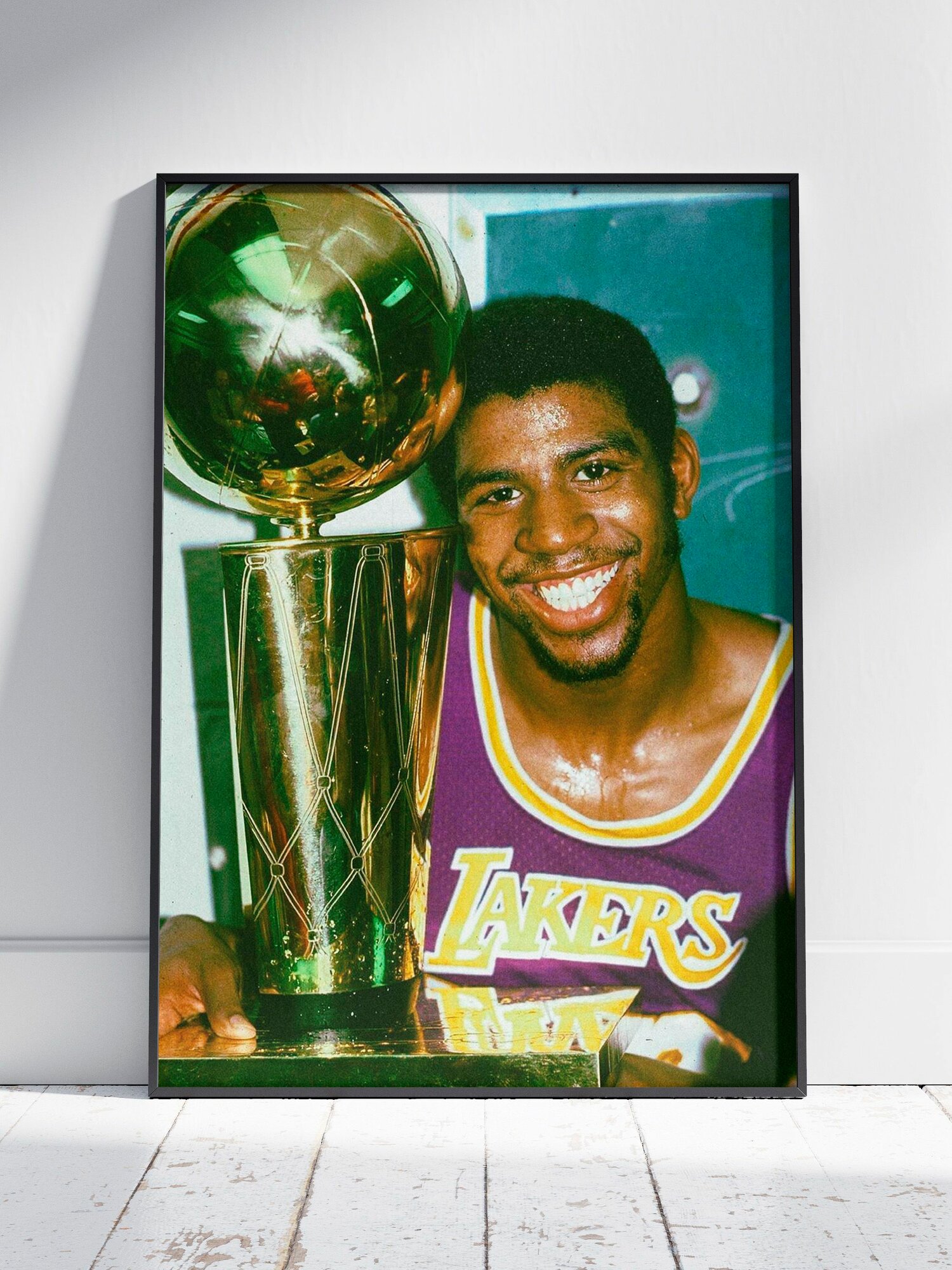 Плакат на стену для интерьера Легенды Баскетбола (Мэджик Джонсон - Magic Johnson 5) - Постер по спорту и физической активности формата A4 (21x30 см)