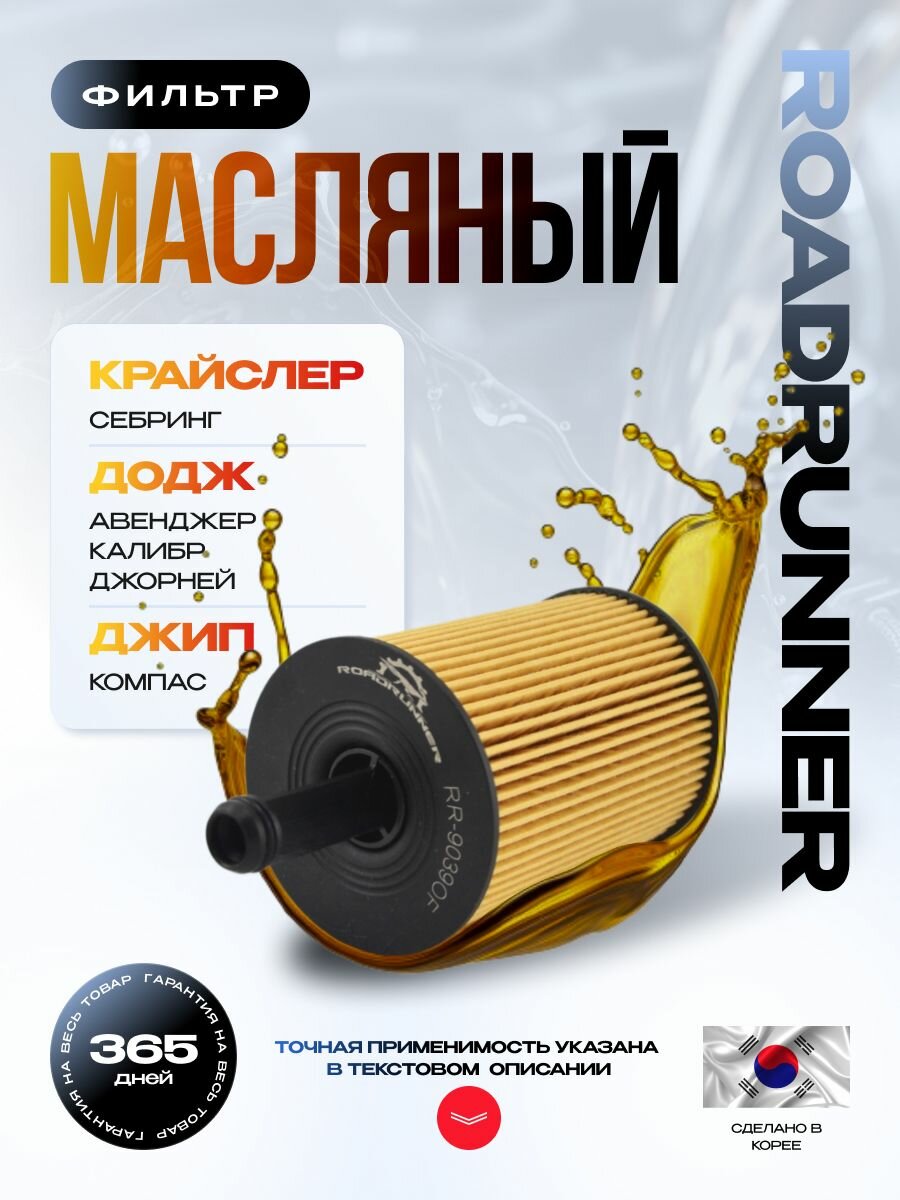 Фильтр масляный дизель 2.0: Крайслер Себринг с 2006 по 2010, Додж Авенджер с 2007 по 2010, Калибр с 2006 по 2013, Джорней с 2007 по 2011, Джип Компас ОЕМ 68001297AA K68001297AA Манн HU7197X