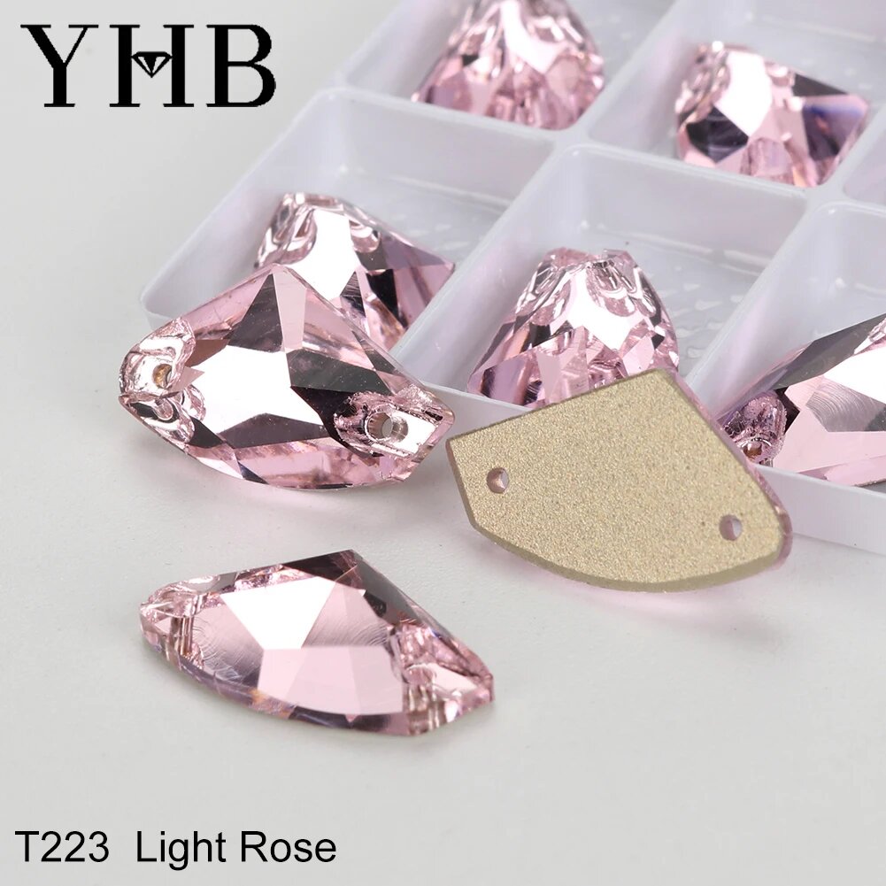 Стразы YHB розовые, 17-27 мм, 12 шт, T223 Light Rose