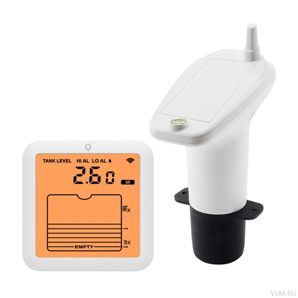 Ультразвуковой уровнемер водного уровня с многофункциональным бытовым цифровым индикатором для отображения уровня воды в баке, корпус из материала
