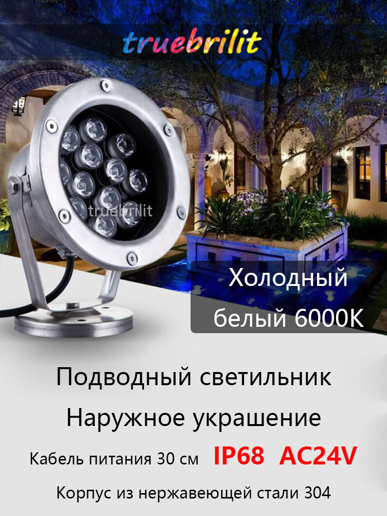 AC24V Подводный фонарь подсветка для бассейна, для пруда, светильники для аквариума / светильник для бассейна