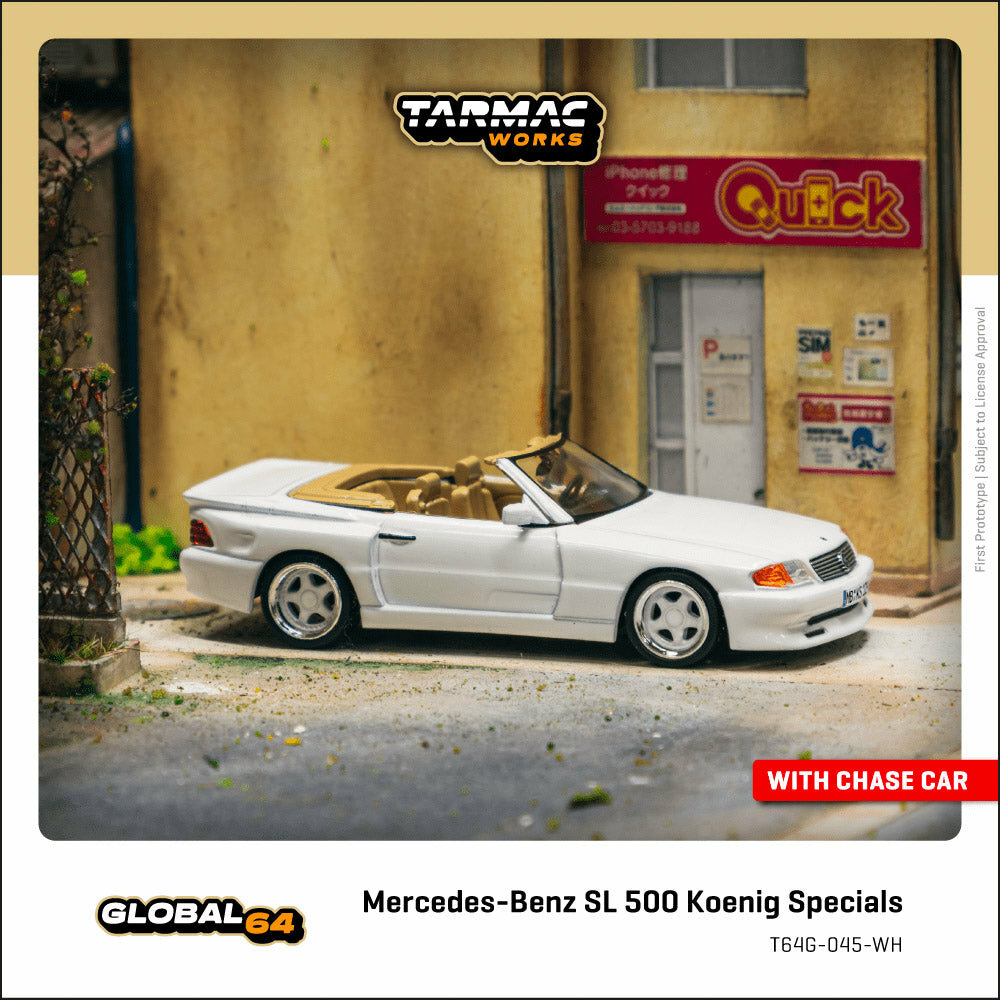 Коллекционная машинка Tarmac Works 1:64 Mercedes-Benz SL 500 Koenig Specials White