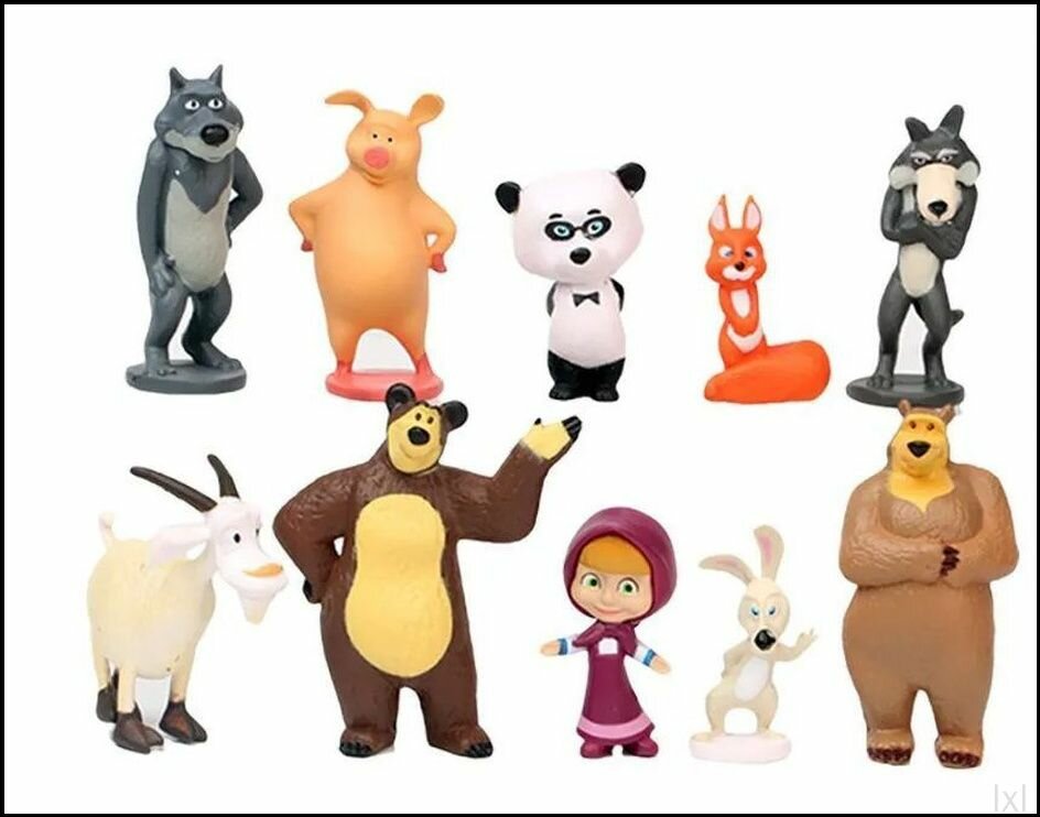 10шт Маша и Медведь аниме фигурки Детские игрушки