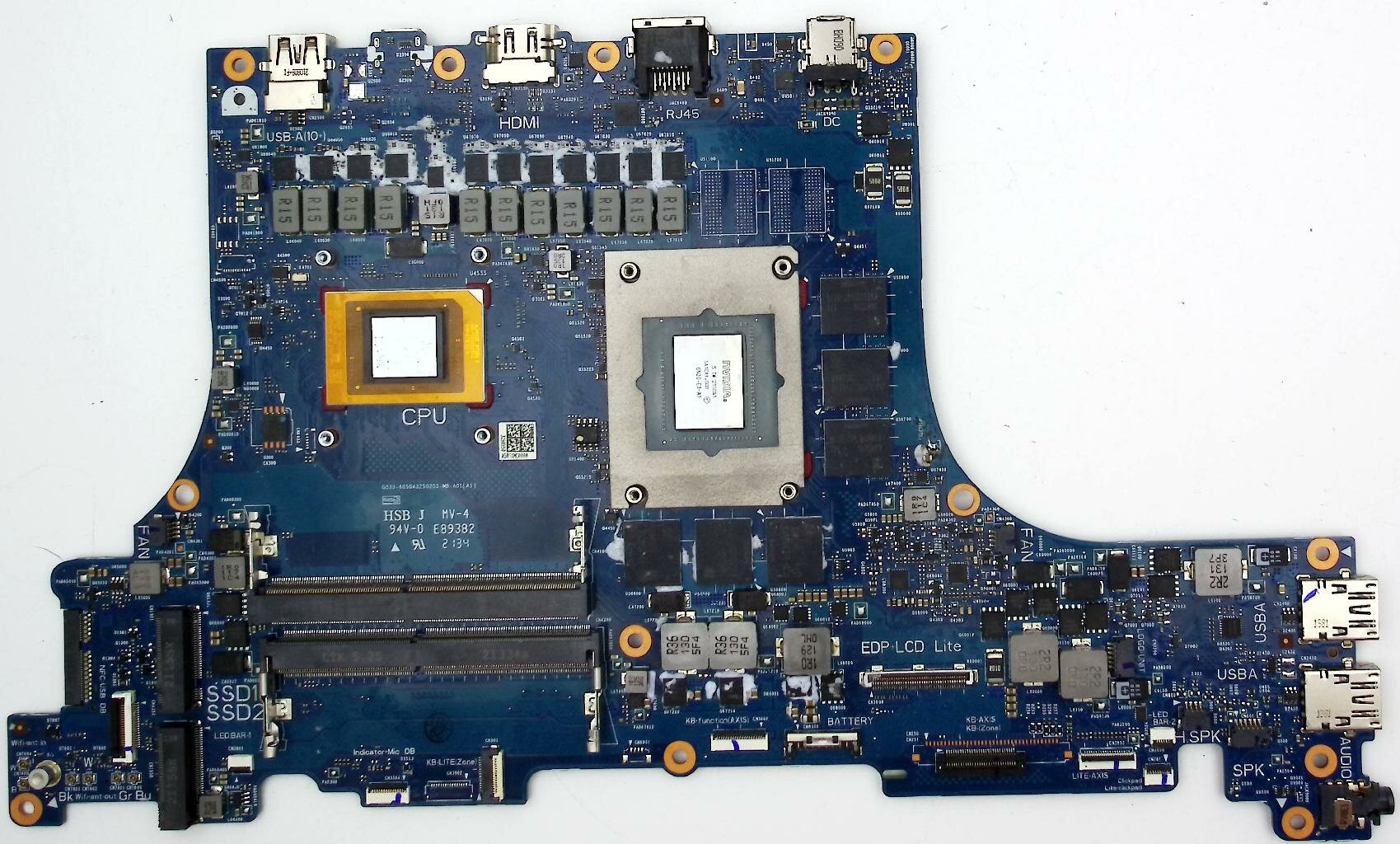 Материнская плата ASUS G733QM на восстановление или донор компонентов.