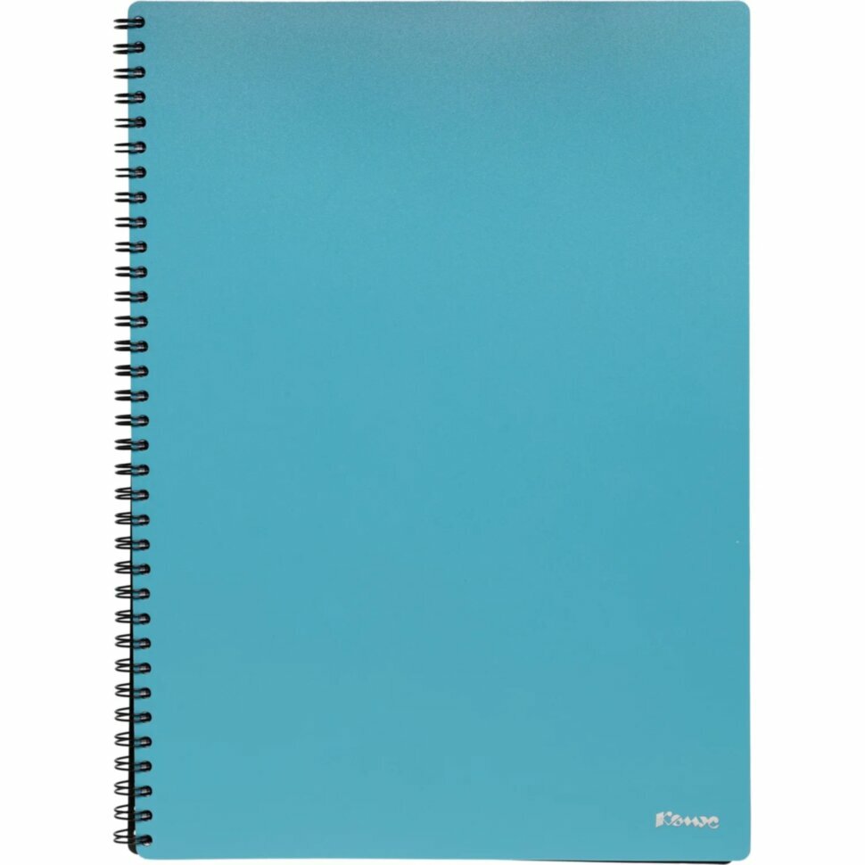 Бизнес-тетрадь Комус А4 100л, кл, обл. пластик, спираль, голубая  Classic, 1561947