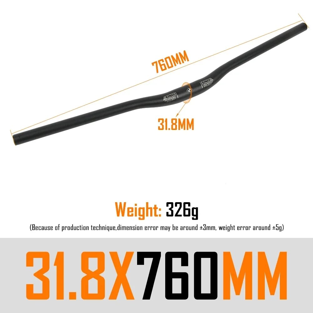 Руль велосипедный UNO 31.8x760mm, оранжевый