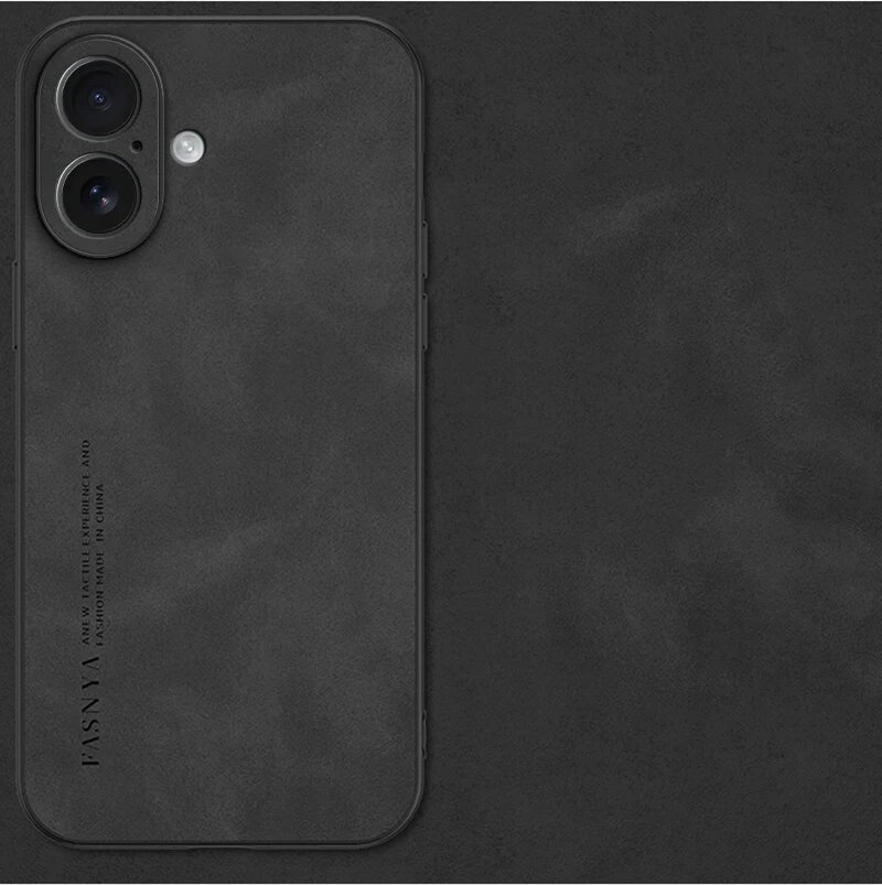 Черный чехол для iPhone 17 Pro Max из овчины