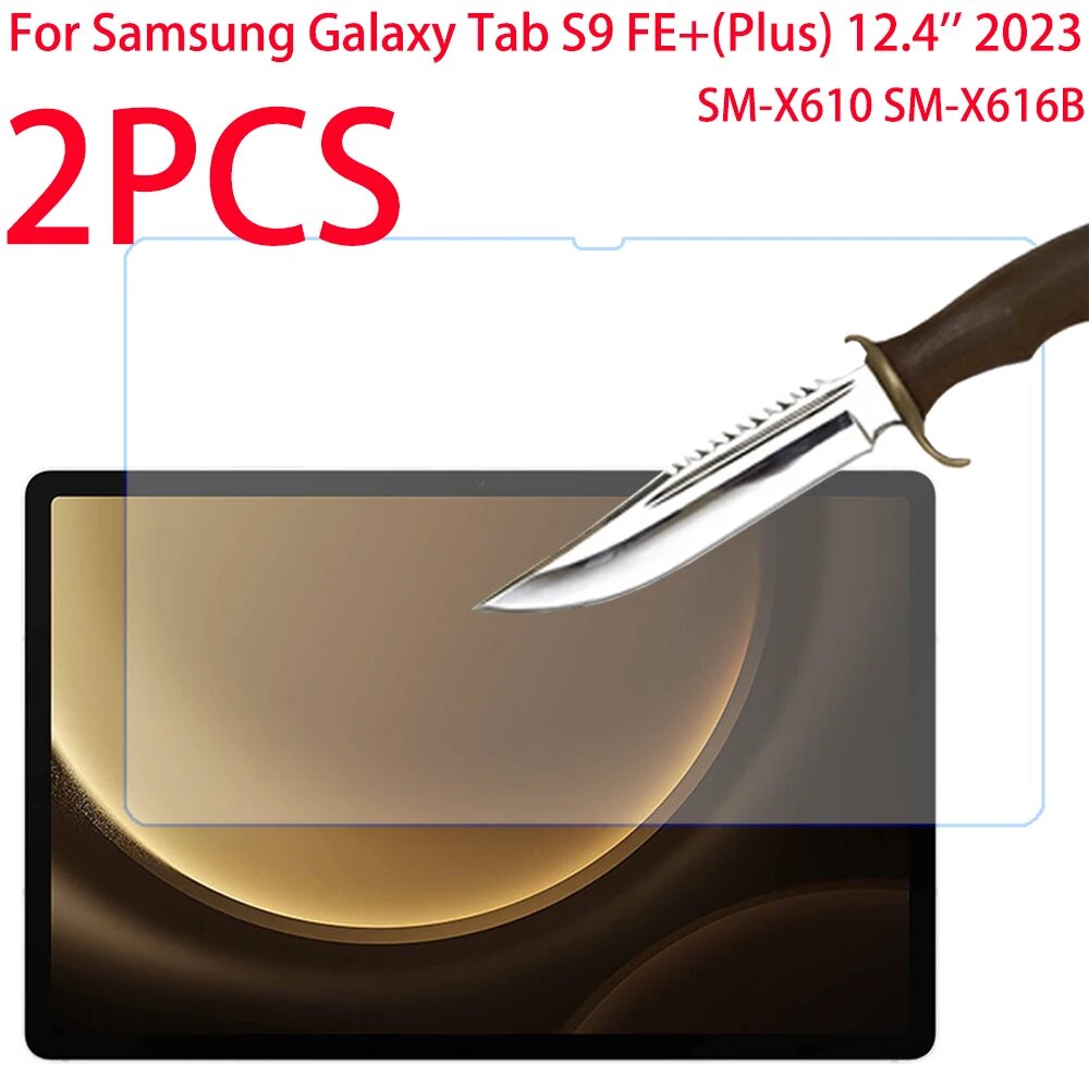 2 шт. Защитная пленка из закаленного стекла для Samsung Galaxy Tab S9 FE+ Plus 12,4 дюйма 2023